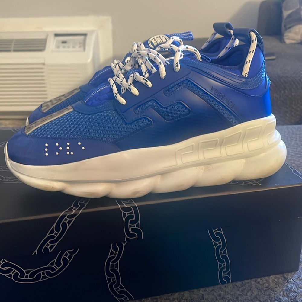 Versace Chain Reaction Sneakers Blue Dead Stock Size … - Gem